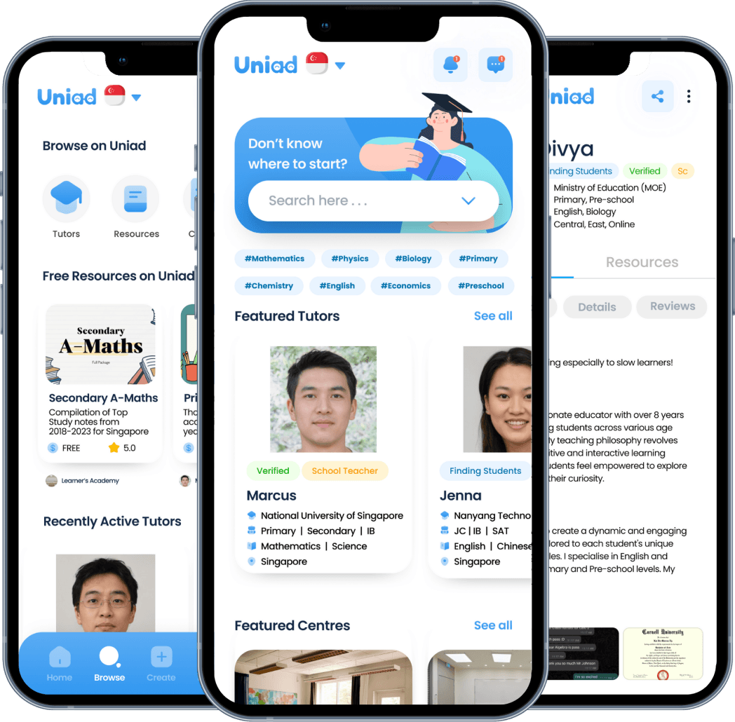 Uniad - Singapore’s Top Platform for Tutors and Tuition