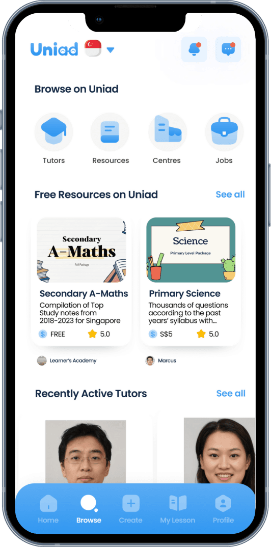 Uniad - Singapore’s Top Platform for Tutors and Tuition